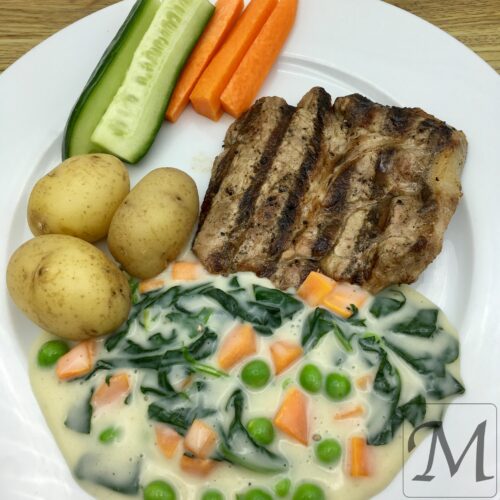 25. april 2017 - Grillet nakkekotelet med stuvede grøntsager ...